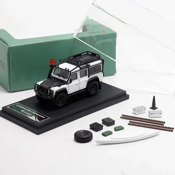 Decode Land Rover Defender 4x4 – White with Accessories | 1:64 Diecast ...