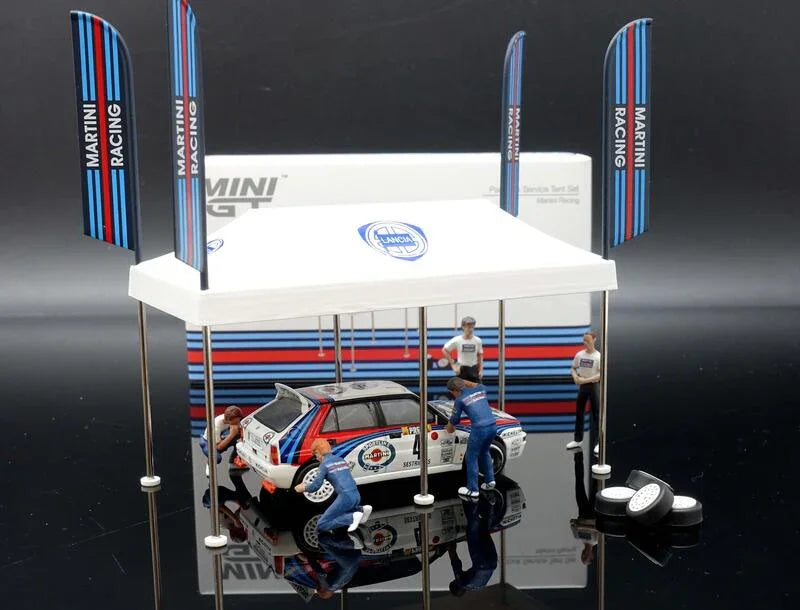 Mini GT 1:64 Paddock Service Tent Set Martini Racing AC16 – Jaiman Toys