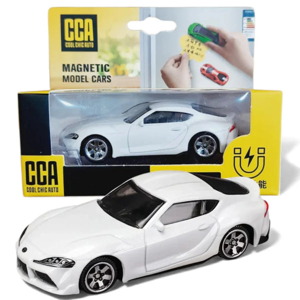 CCA 1:58 Scale Toyota GR Supra Magnetic Series White Die-Cast Model Ca ...