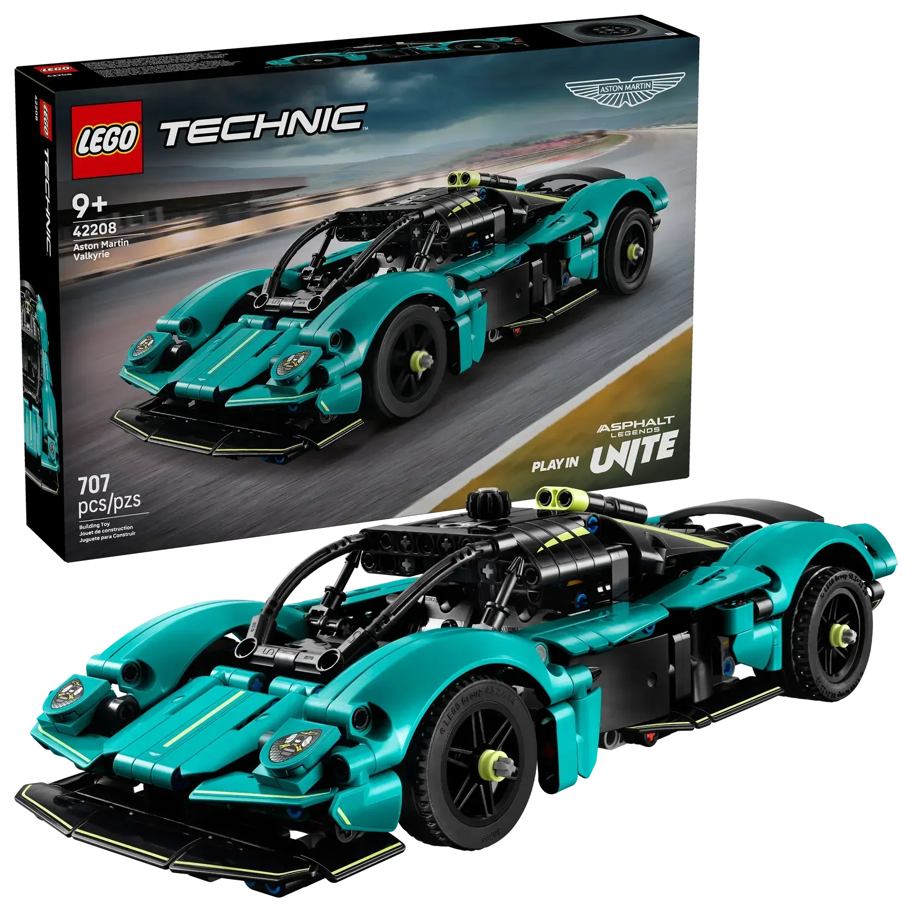 LEGO Technic 42208 Aston Martin Valkyrie – 707‑Piece Teal Supercar ...