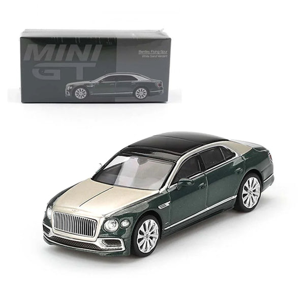 Mini GT 1/64 Bentley Flying Spur White Sand Verdant RHD Diecast Scale ...