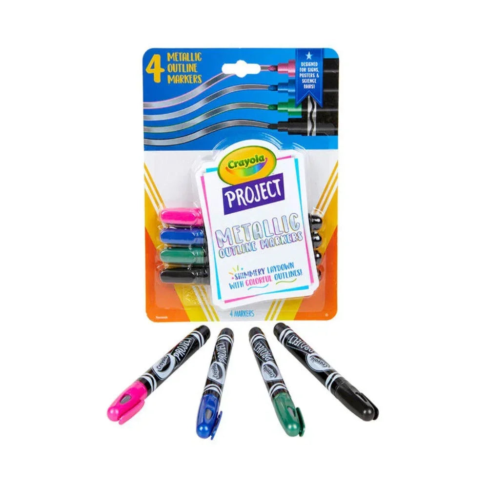 Crayola Project Metallic Outline Markers – 4 Count for Shiny Creations ...