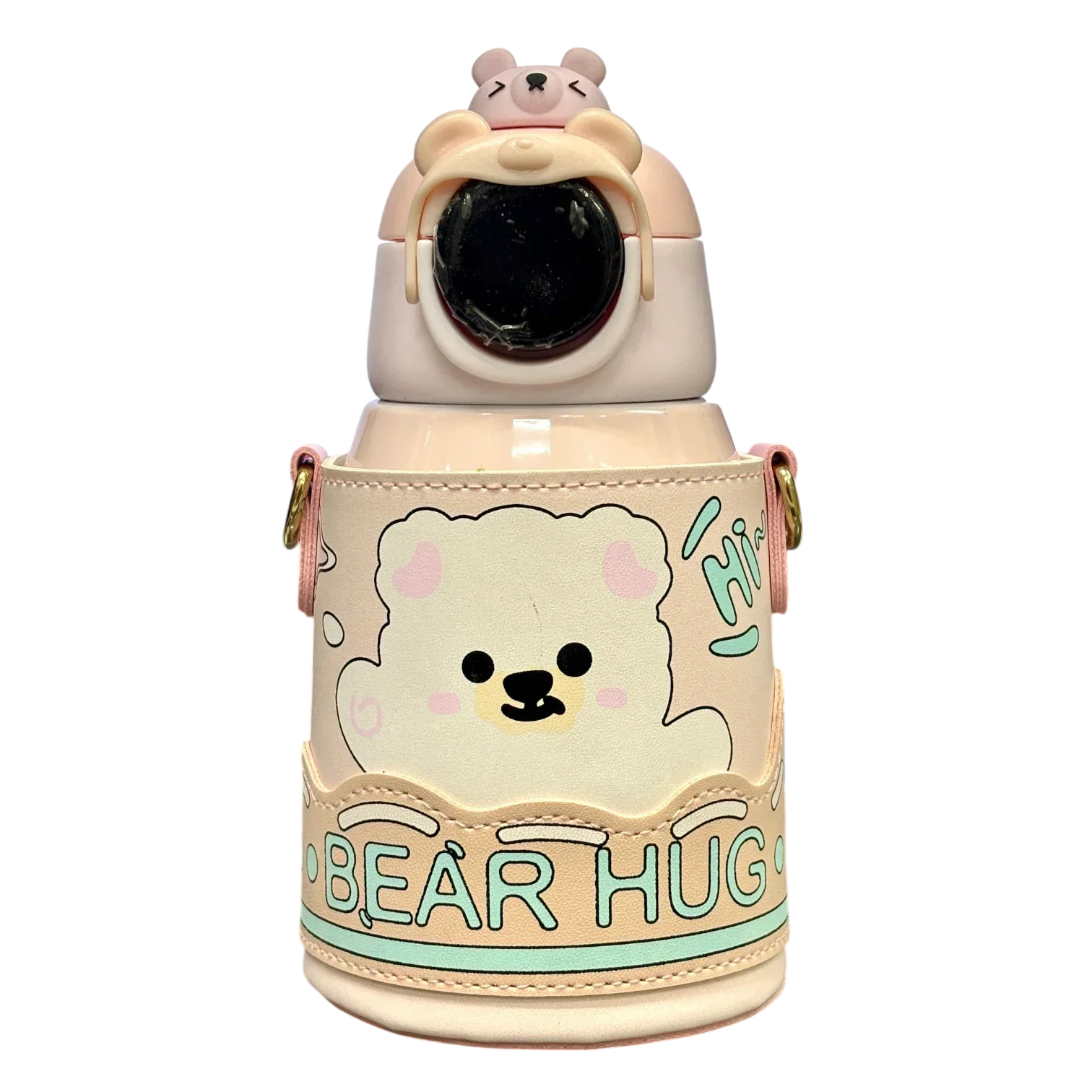 Bear Hug Stainless Steel Digital Water Bottle For Kids with carry bag ...