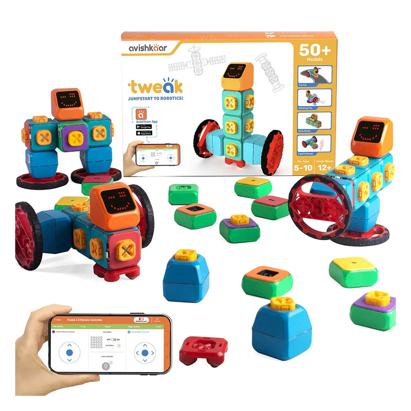 Avishkaar Tweak Robotics Kit for Kids | Modular STEM Toy with Block Co ...
