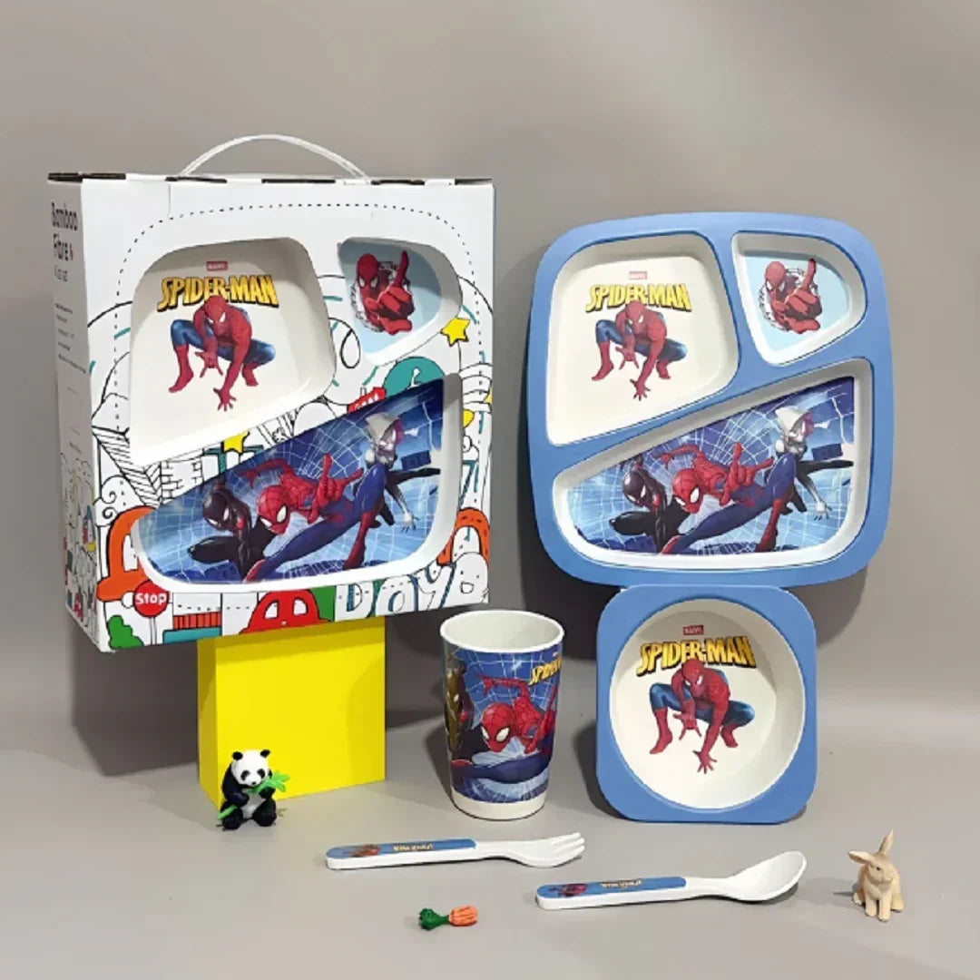 Bamboo Fibre- Kids Dinnerware Set,5Pcs - Spider-Man – Jaiman Toys