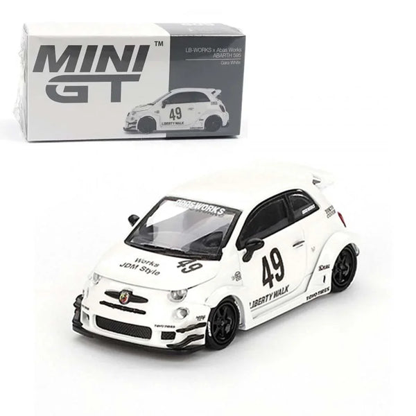 Mini GT 1/64 LB-WORKS x Abas Works ABARTH 595 Gara White LHD Diecast S ...