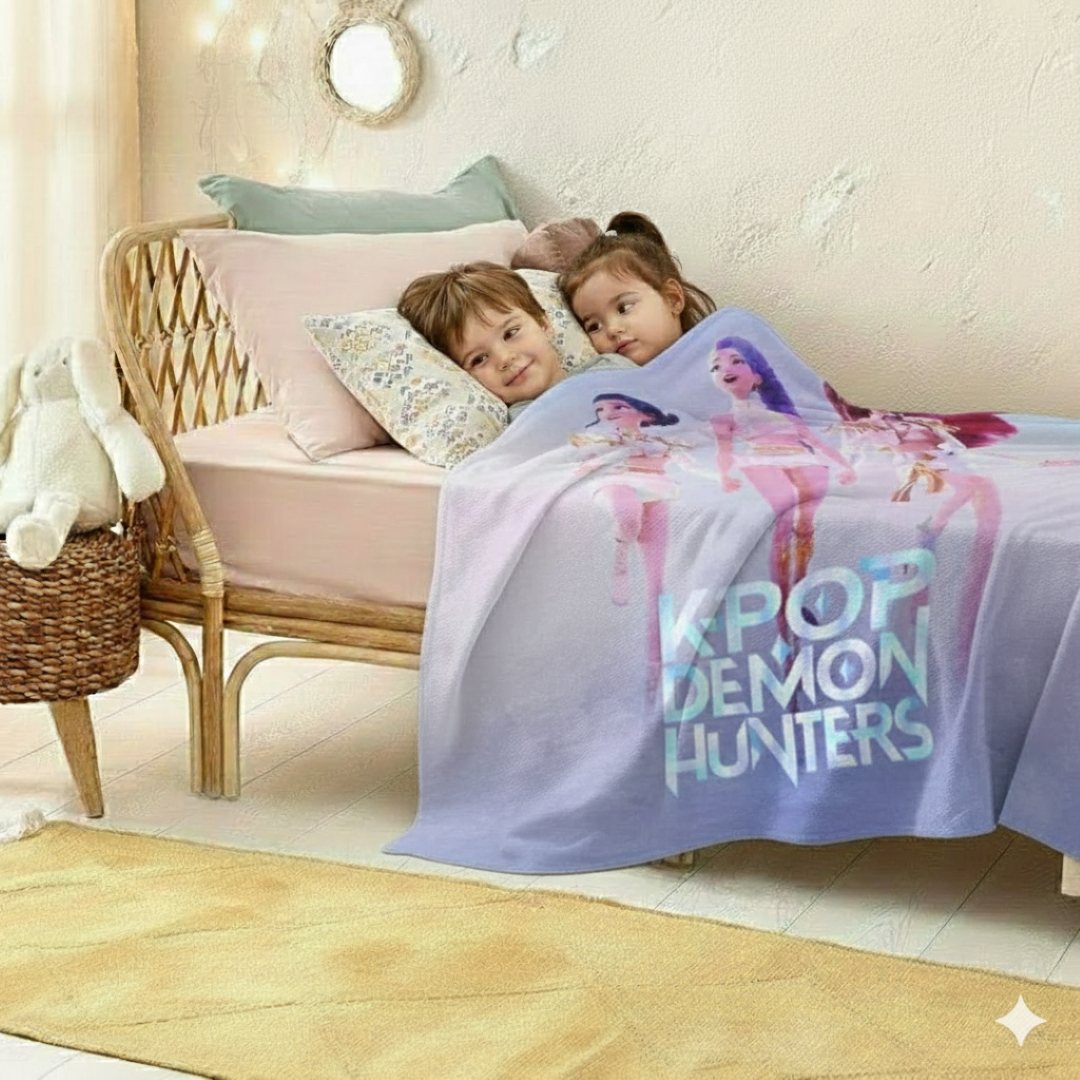 Kids Printed Blanket 150×200 cm | Extra-Large Soft & Cozy K-Pop Demon ...