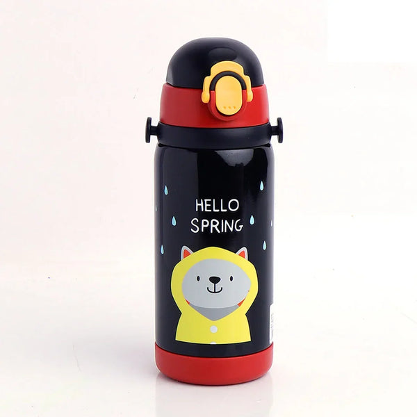 Cool DI GIBO Vacuum Insulated Water Bottle With Straw 450 ML (Black ...