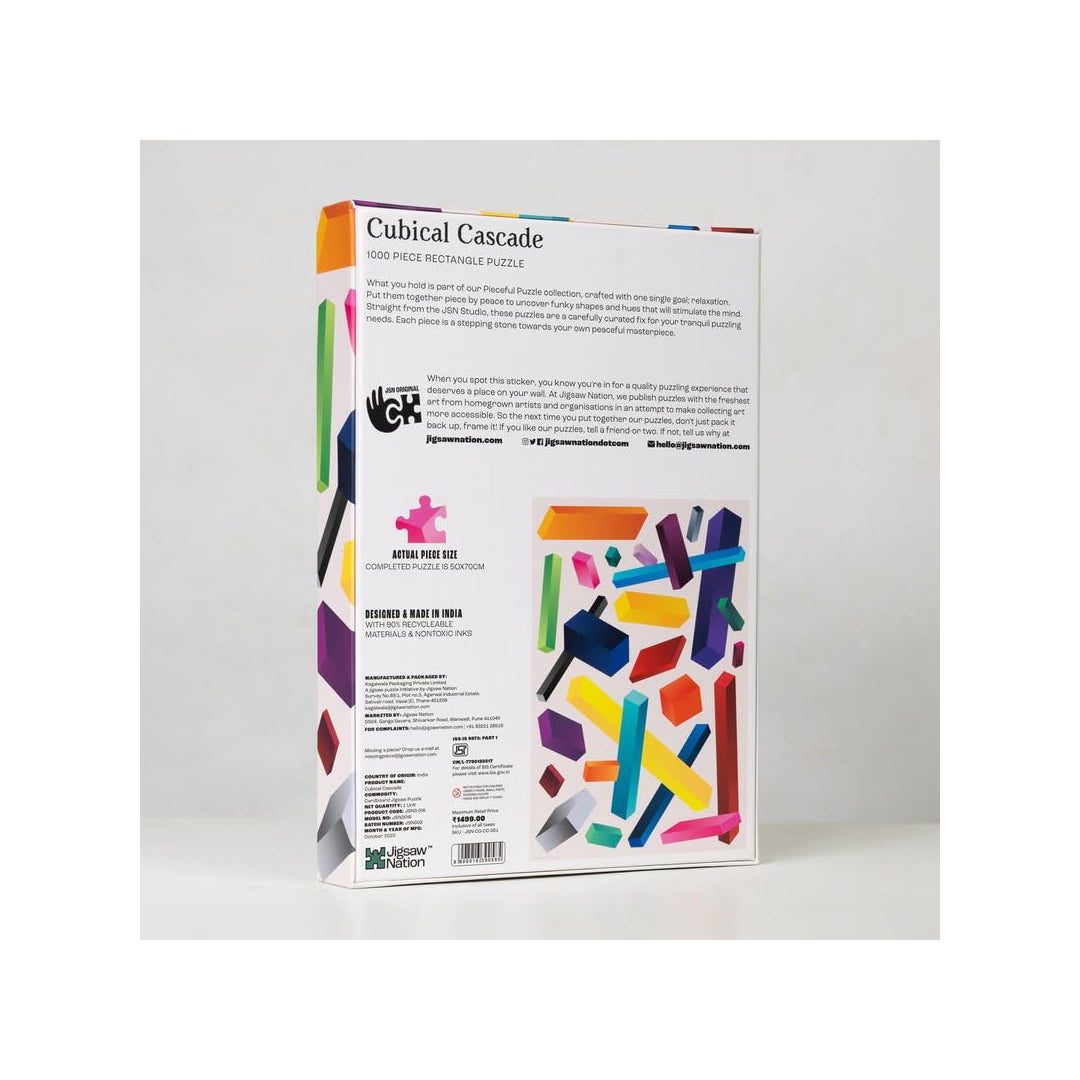 Cubical Cascade Abstract – Rectangular 1000-Piece Jigsaw Puzzle by JSN ...