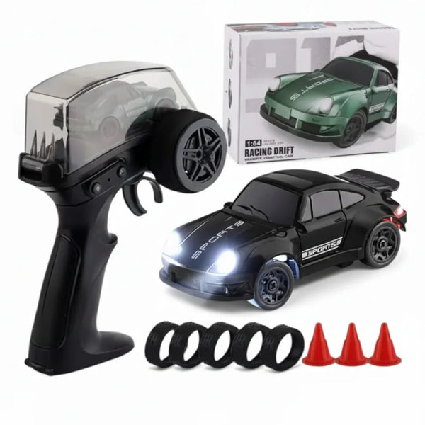 1:64 Scale 2.4GHz 4WD Drift RC Car with LED Lights | Mini High-Speed R ...