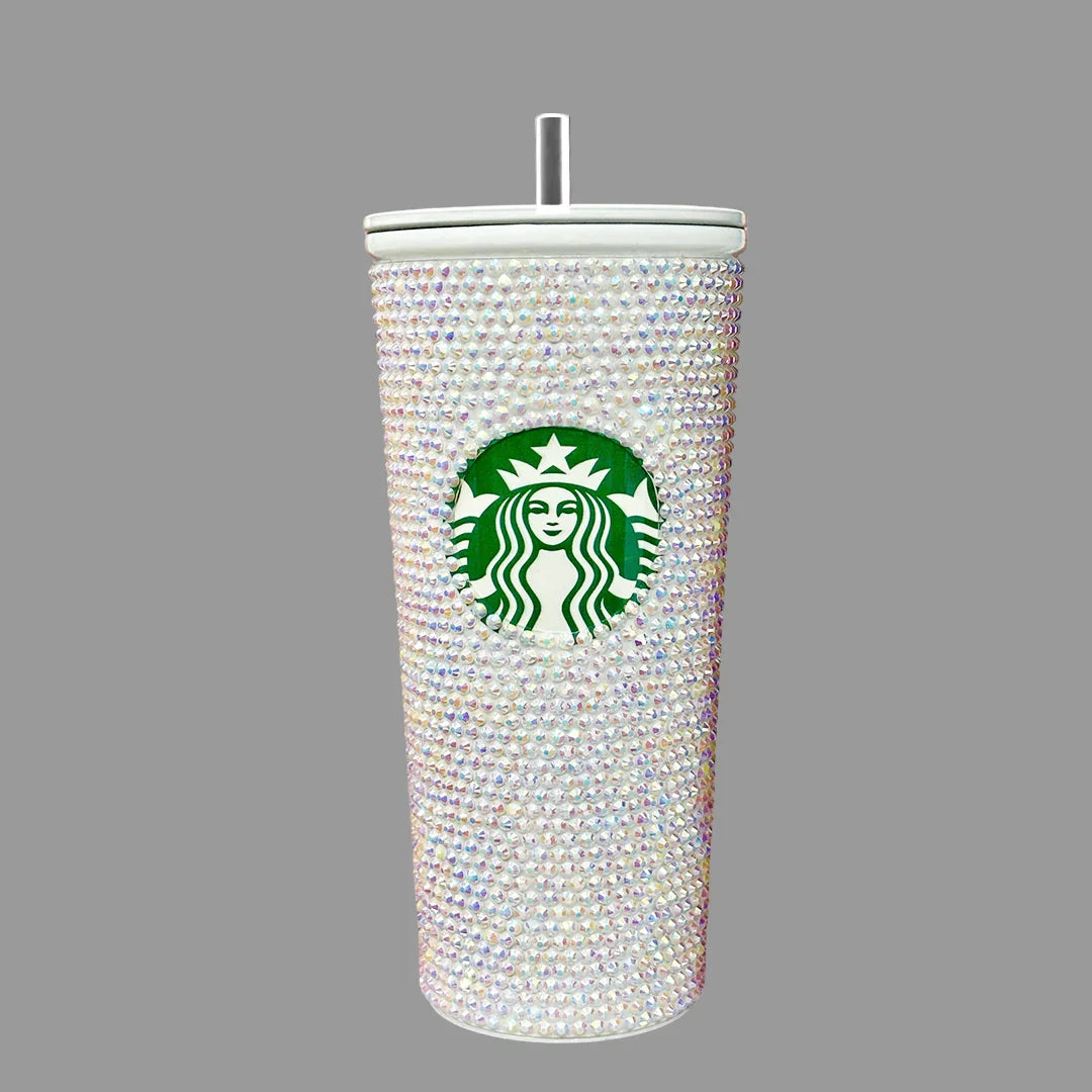 Starbucks Rhinestone Emerald Stainless Tumbler (White) – Jaiman Toys