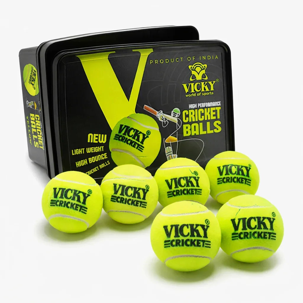 Vicky Rubber Cricket Tennis Ball (Green , Pack Of 6)Material: Rubber ...