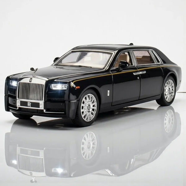 Che-ZHI 1:24 Scale Rolls-Royce Phantom Die-Cast Black Model with Light ...
