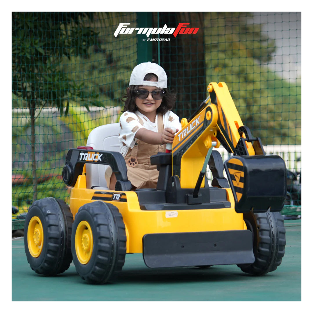 EMotorad Formula Fun Fully Working Excavator Ride-On for Kids | Batter ...